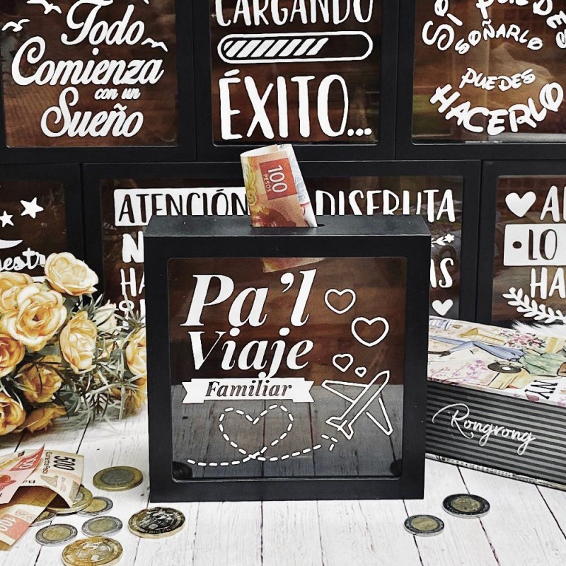 Alcancía con Frase Personalizable - 15 x 15 x 4.5 cm | Susana Rangel