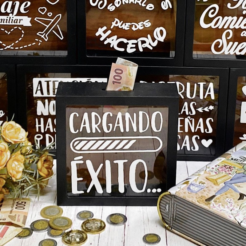Alcancía con Frase Personalizable - 15 x 15 x 4.5 cm | Susana Rangel