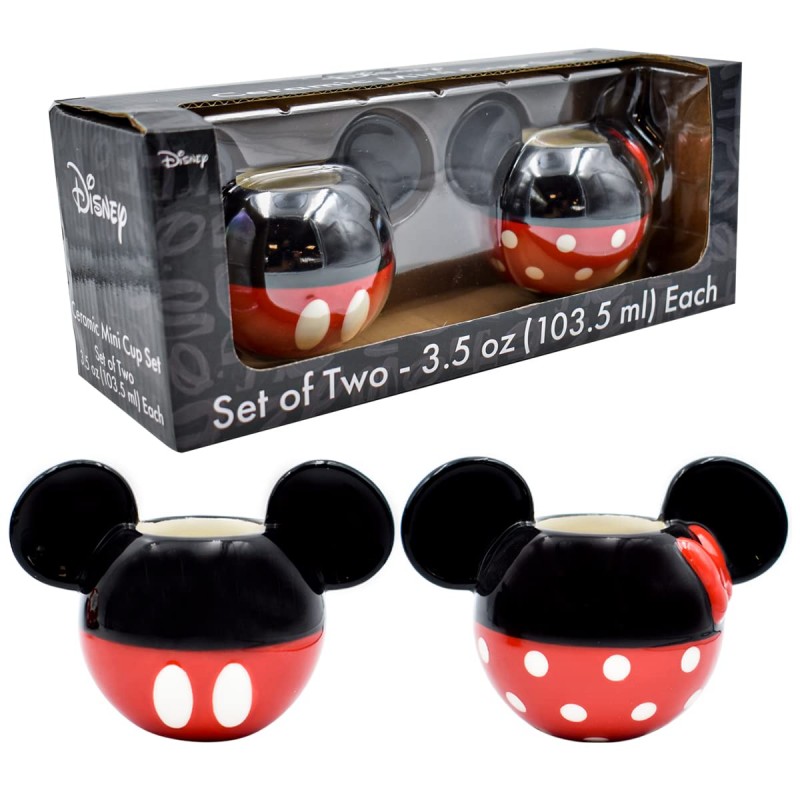 Juego de 2 Mini Tazas para Café - Estilo: Mickey y Minnie Mouse ...