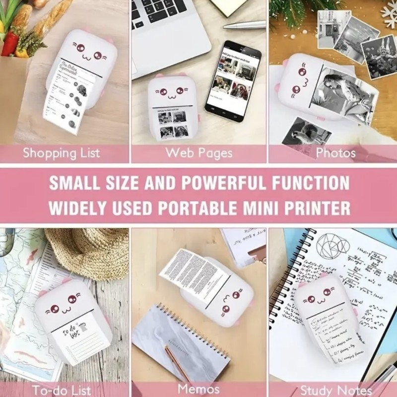 Mini Impresora Térmica Blanco y Negro Portátil - Color Azul | Susana Rangel