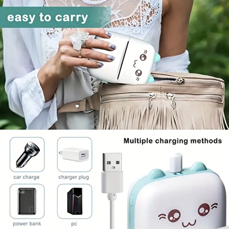 Mini Impresora Térmica Blanco y Negro Portátil - Color Azul | Susana Rangel